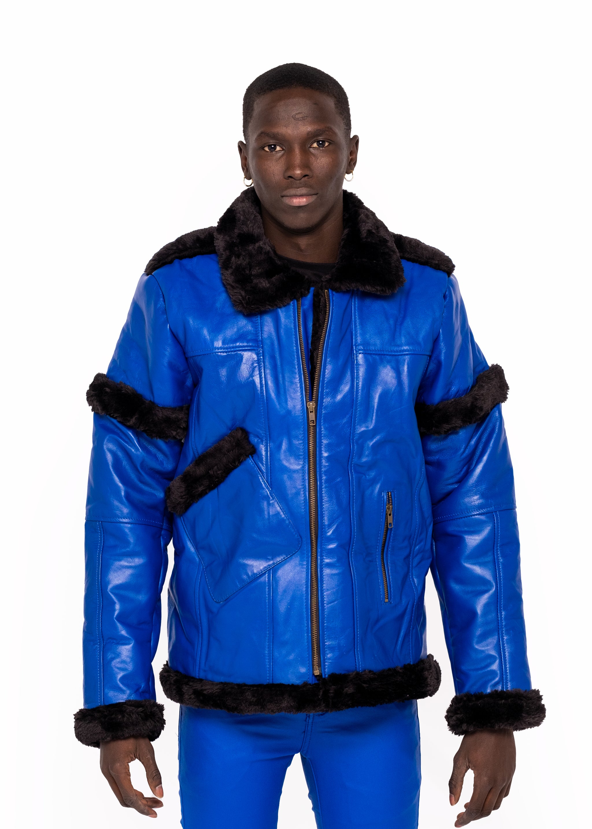 Royal Blue Leather Jacket | Filthy Wealth Clothing