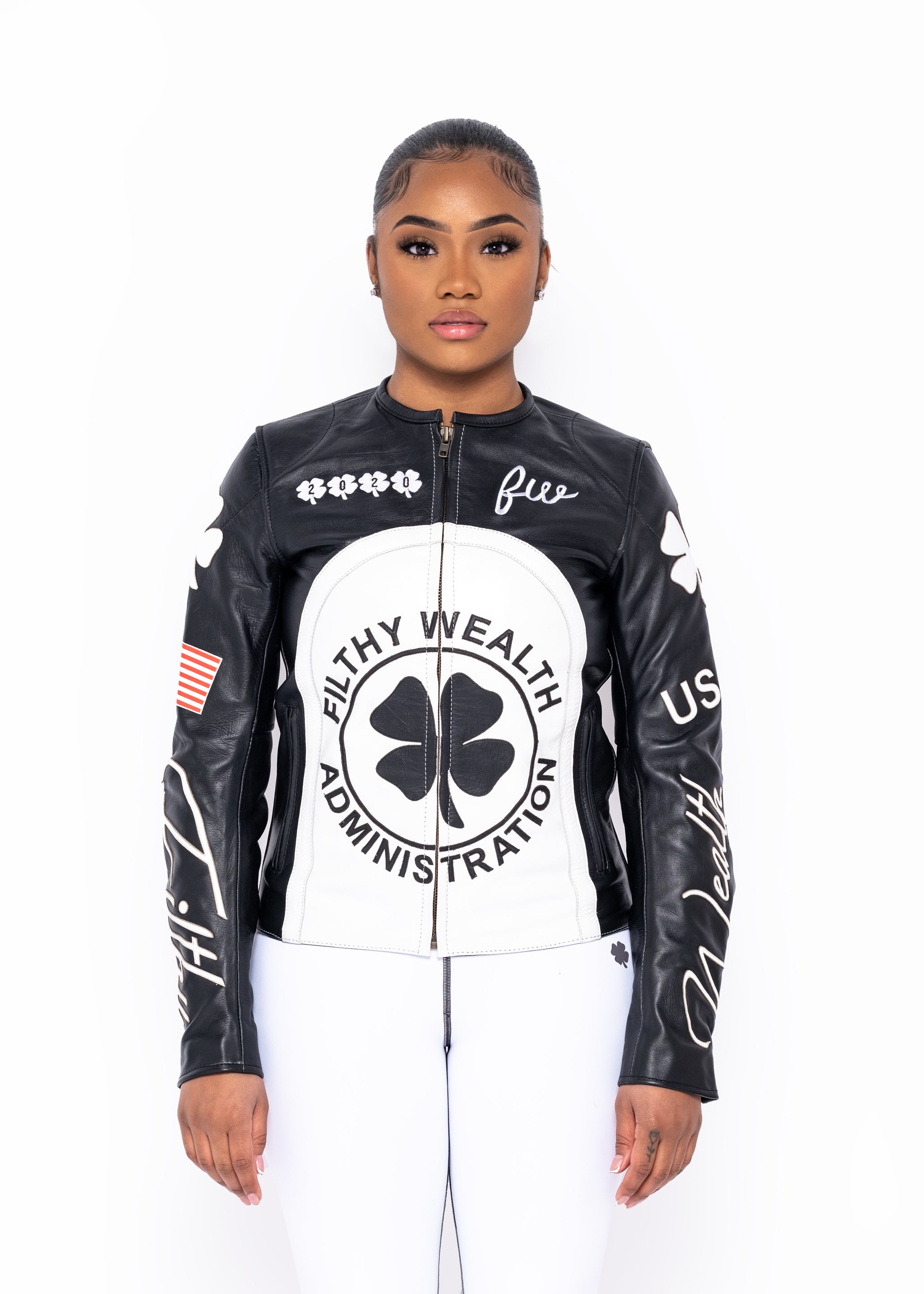 Women Black Leather Jacket | Filthy Wealth Clothing